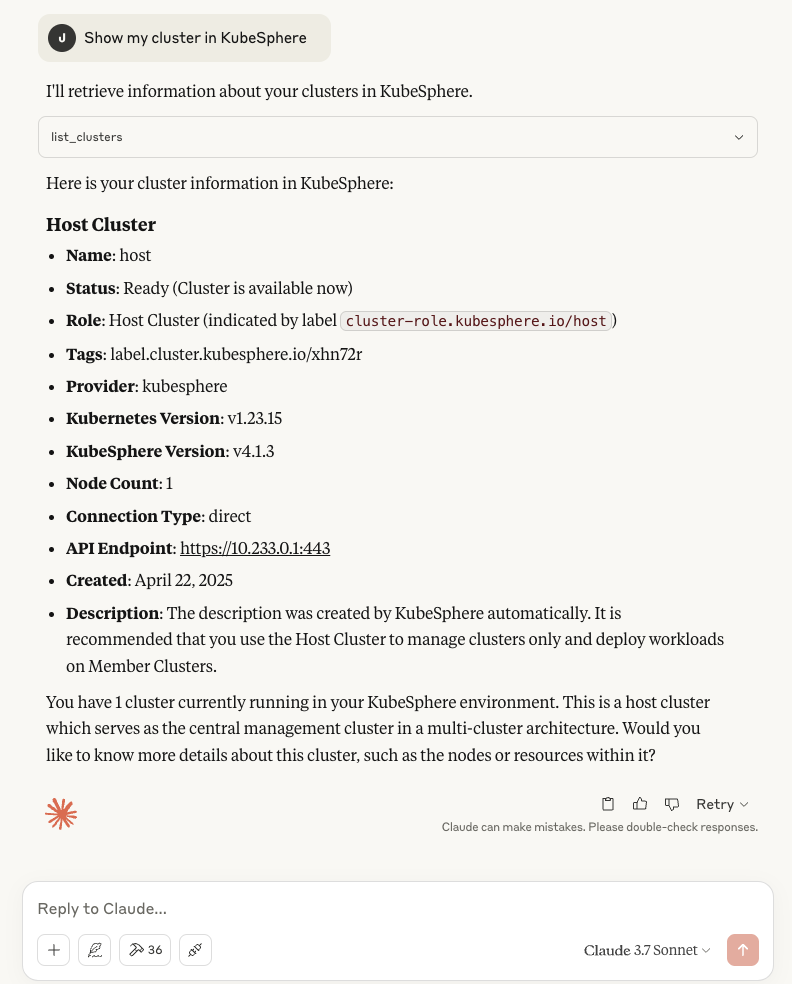 KubeSphere MCP Server: Enhancing AI Integration with KubeSphere
